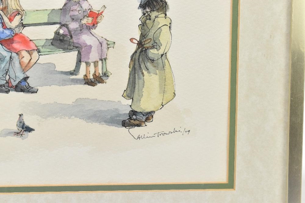 Albin Trowski | park scene with two young people kissing on a bench ...