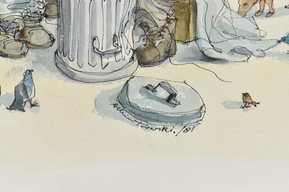 Albin Trowski | park scene with tramps playing cards | MutualArt