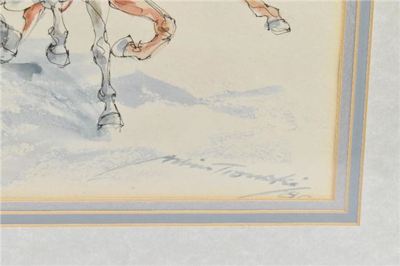 Albin Trowski | a horse drawn sleigh | MutualArt