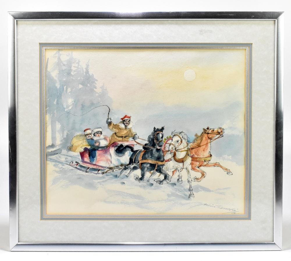 Albin Trowski | a horse drawn sleigh | MutualArt