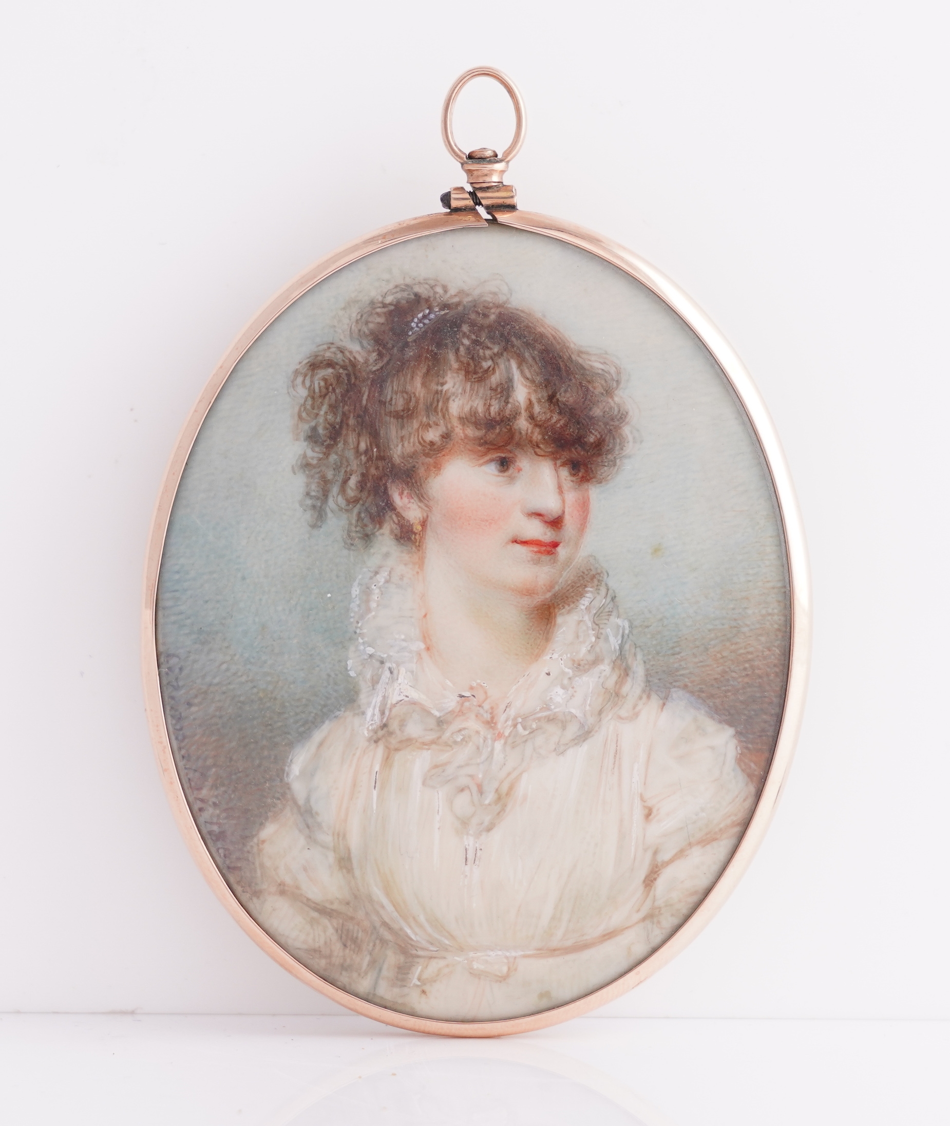 William Grimaldi | Portrait miniature of a lady with the initials A. M ...