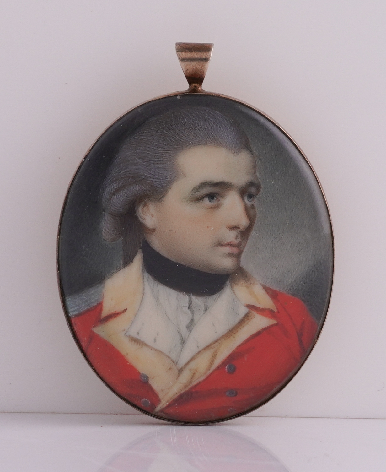 Charles Robertson | Portrait miniature of a military man in a red ...