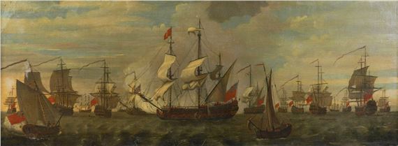 Peter Monamy | A fleet of Royal Navy ships | MutualArt