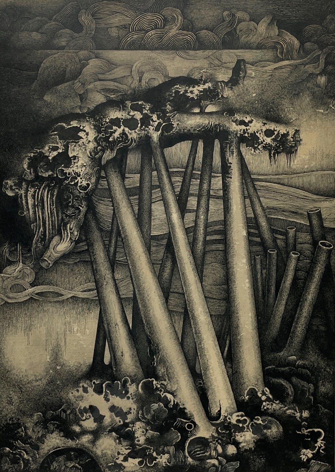 Nelson Romero | Cadaver suspendido (1973) | MutualArt
