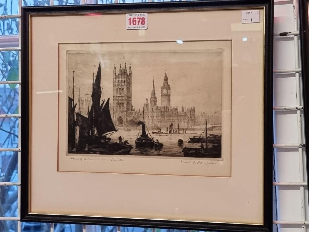 Ernest Llewellyn Hampshire | 'Westminster Abbey from Deans Yard ...
