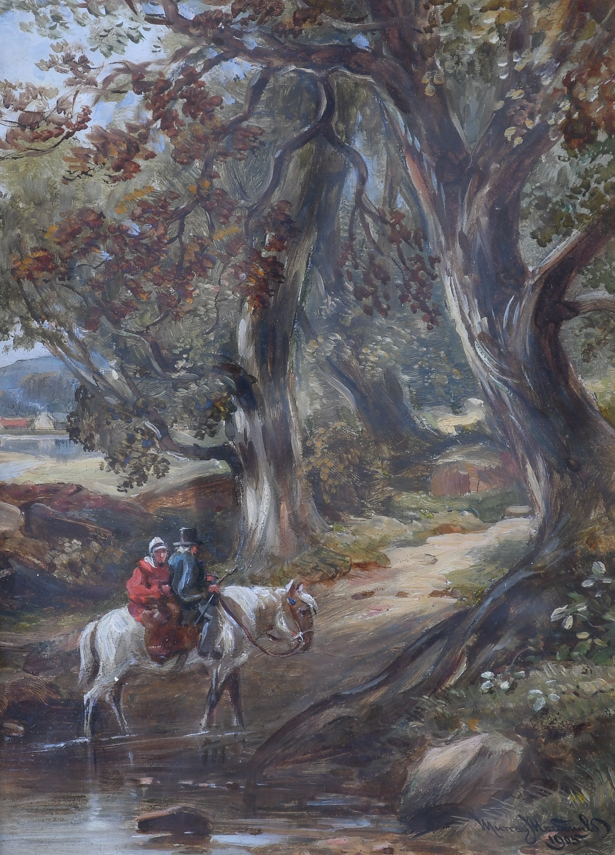 Murray William Macdonald | Man and wife on horseback crossing a ...