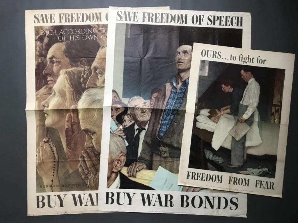 Norman Rockwell | Four Freedoms, set of four vintage posters from The ...