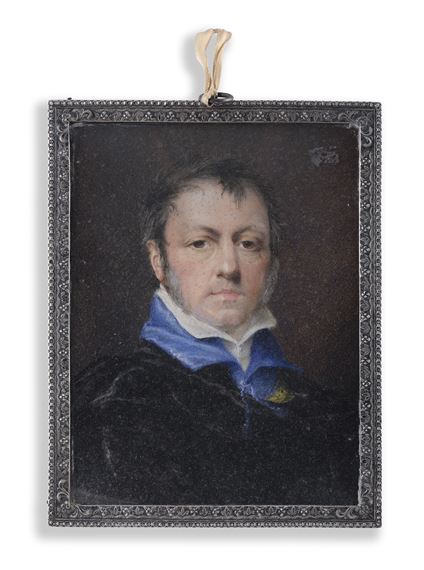 Moses Haughton | The Duke of Marlborough in black coat with blue collar ...