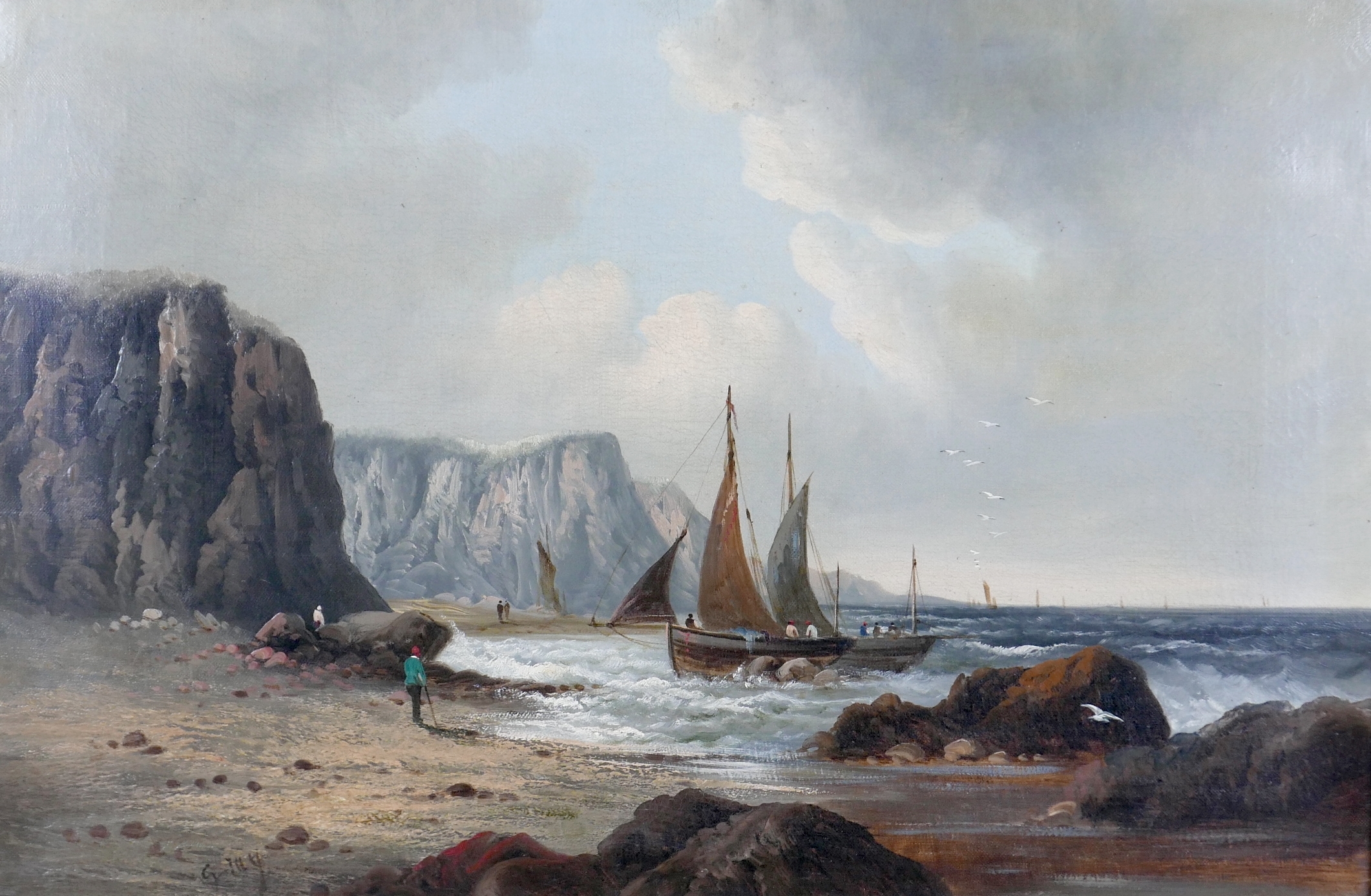 British School, 19th Century | a seascape, with sailing boat ...