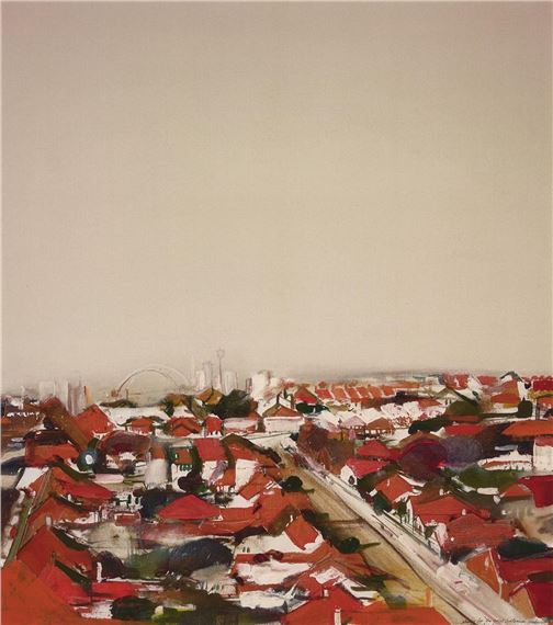 Brett Whiteley | Red Roofs- Study For Great Australian Landscape (1984 ...