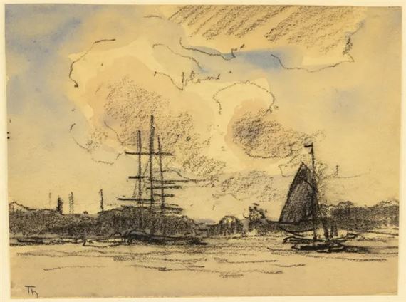 Willem Bastiaan Tholen | Schepen voor de kust | MutualArt