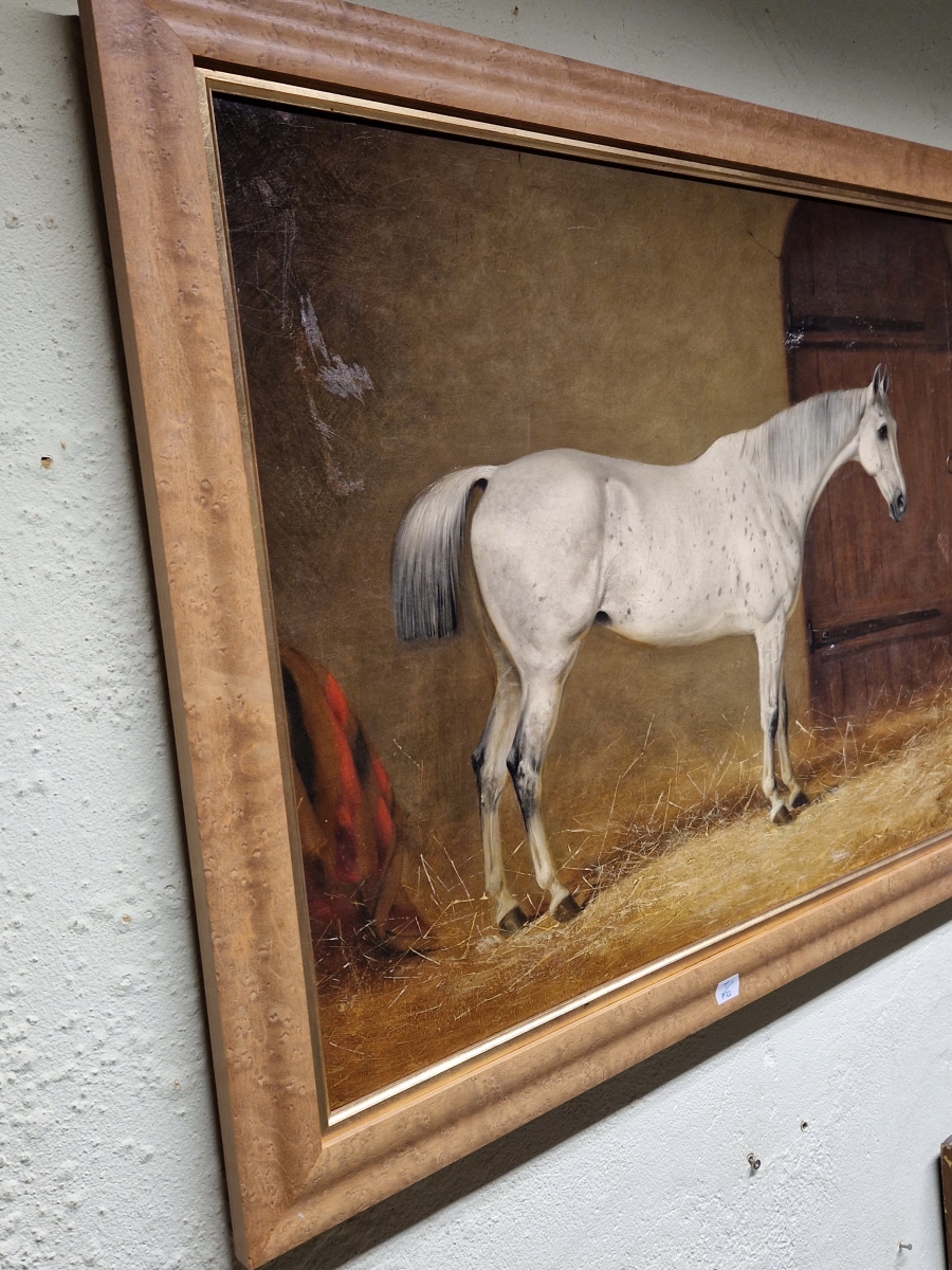 Henry Calvert | A DAPPLED GREY HORSE IN A STABLE | MutualArt