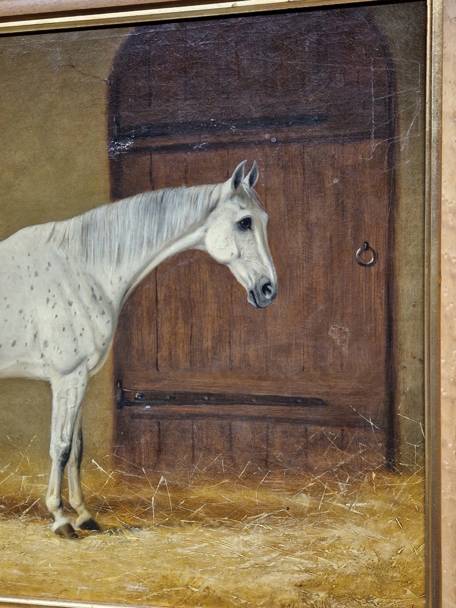 Henry Calvert | A DAPPLED GREY HORSE IN A STABLE | MutualArt