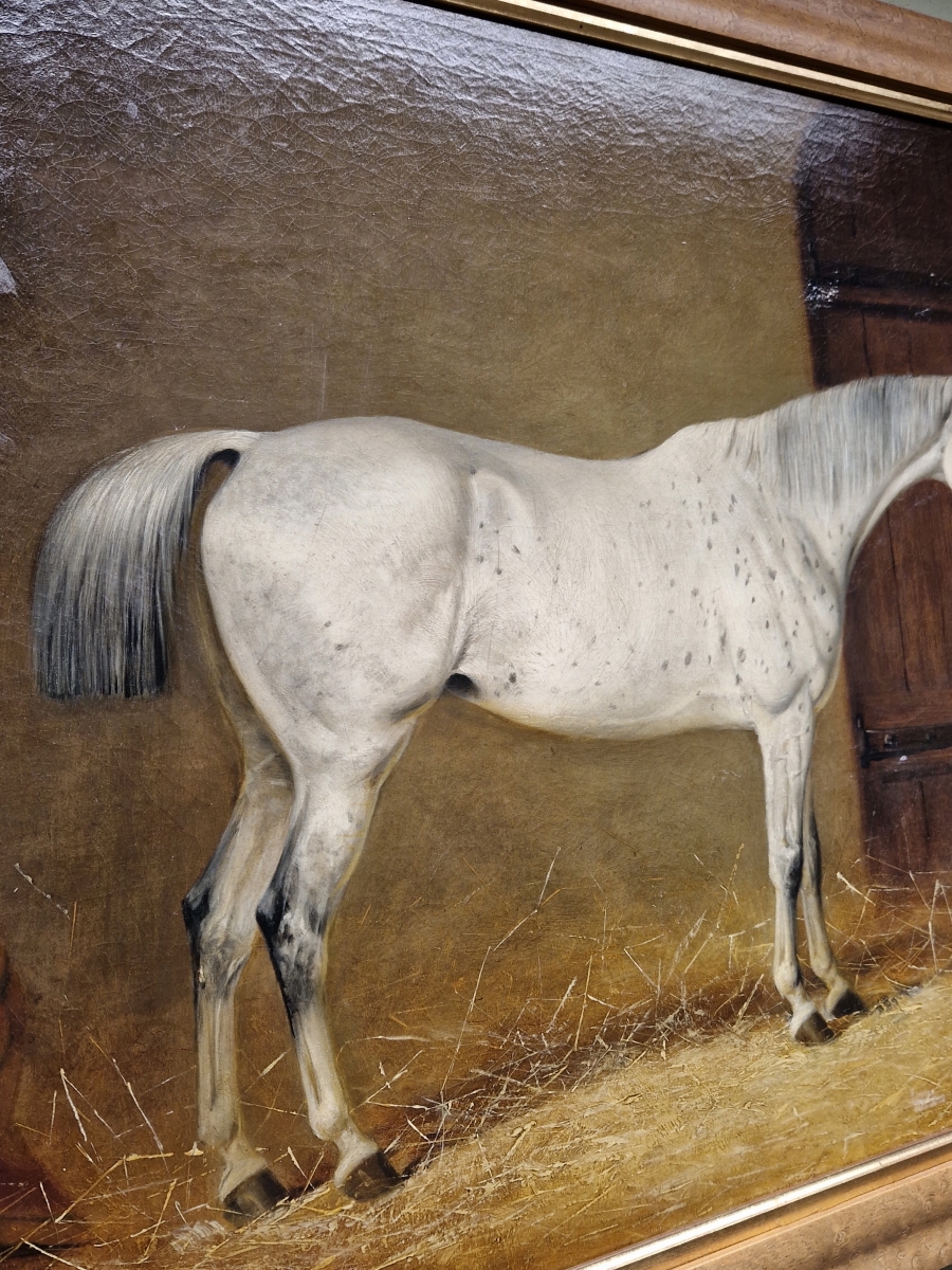Henry Calvert | A DAPPLED GREY HORSE IN A STABLE | MutualArt