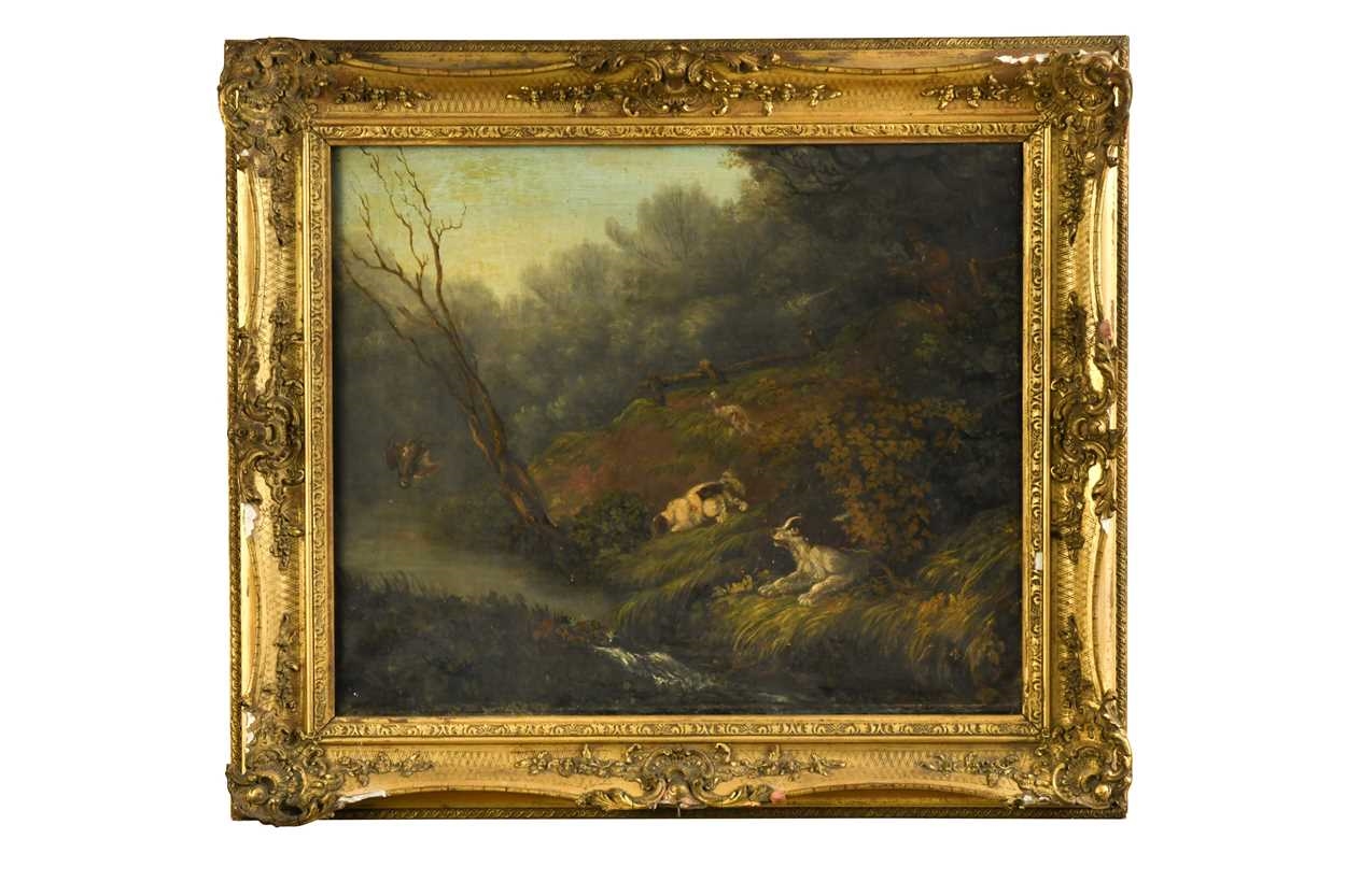 Philip Reinagle | shooting with setters by a stream | MutualArt