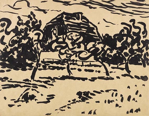 Fritz Bleyl | Haus hinter Bäumen (1907) | MutualArt