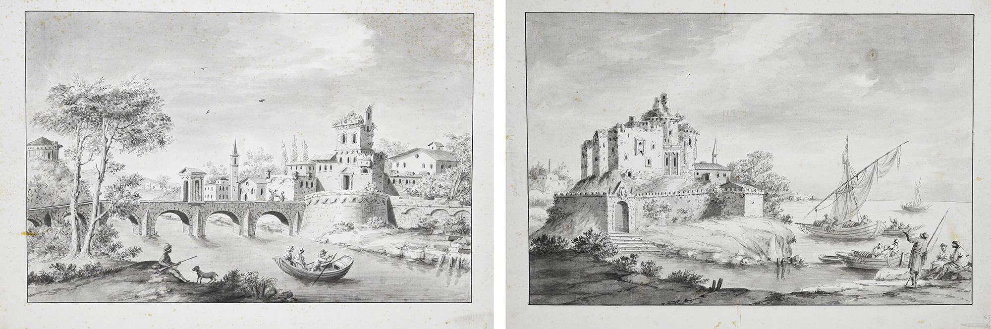 Venetian School, 18th Century | COPPIA DI VEDUTE FLUVIALI | MutualArt