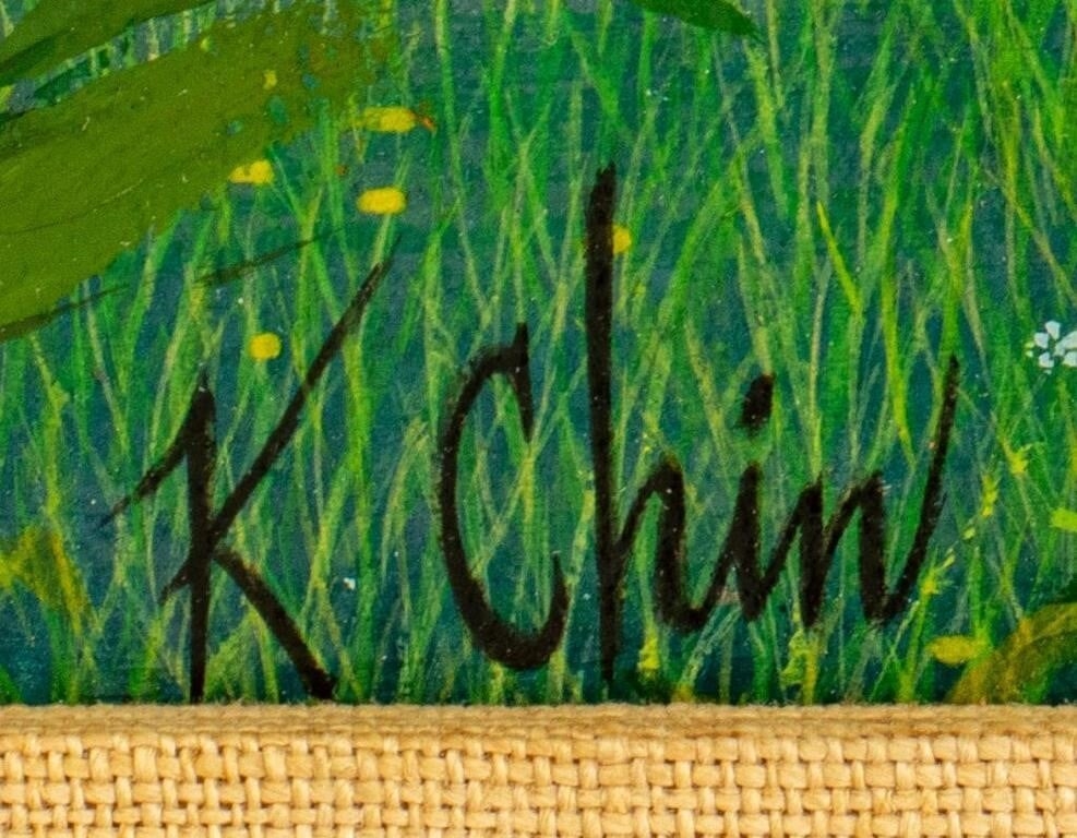 K. Chin | K. Chin Folk Art Clown Acrylic on Board | MutualArt