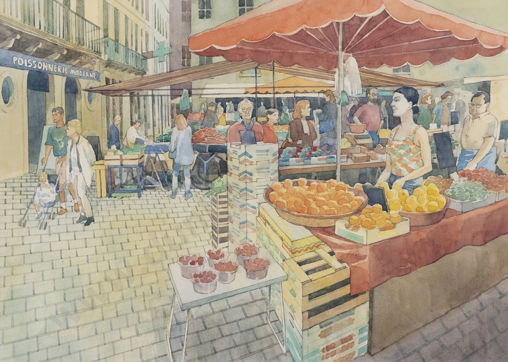 John Coley | French Market Scene | MutualArt