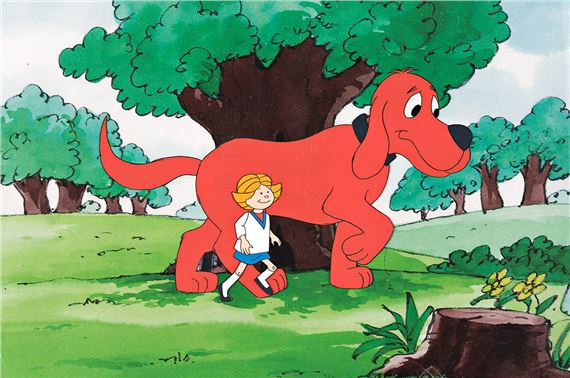 Norman Bridwell | Clifford the Big Red Dog animation cel setup. | MutualArt
