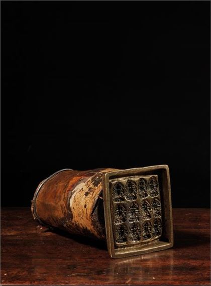 Tibetan School, 19th Century | Brass tsatsa mold of square shape with ...