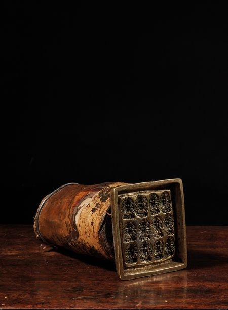 Tibetan School, 19th Century | Brass tsatsa mold of square shape with ...