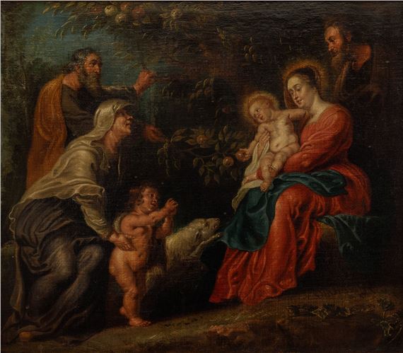 Peter Paul Rubens | The Holy family underneath the appletree with Saint ...