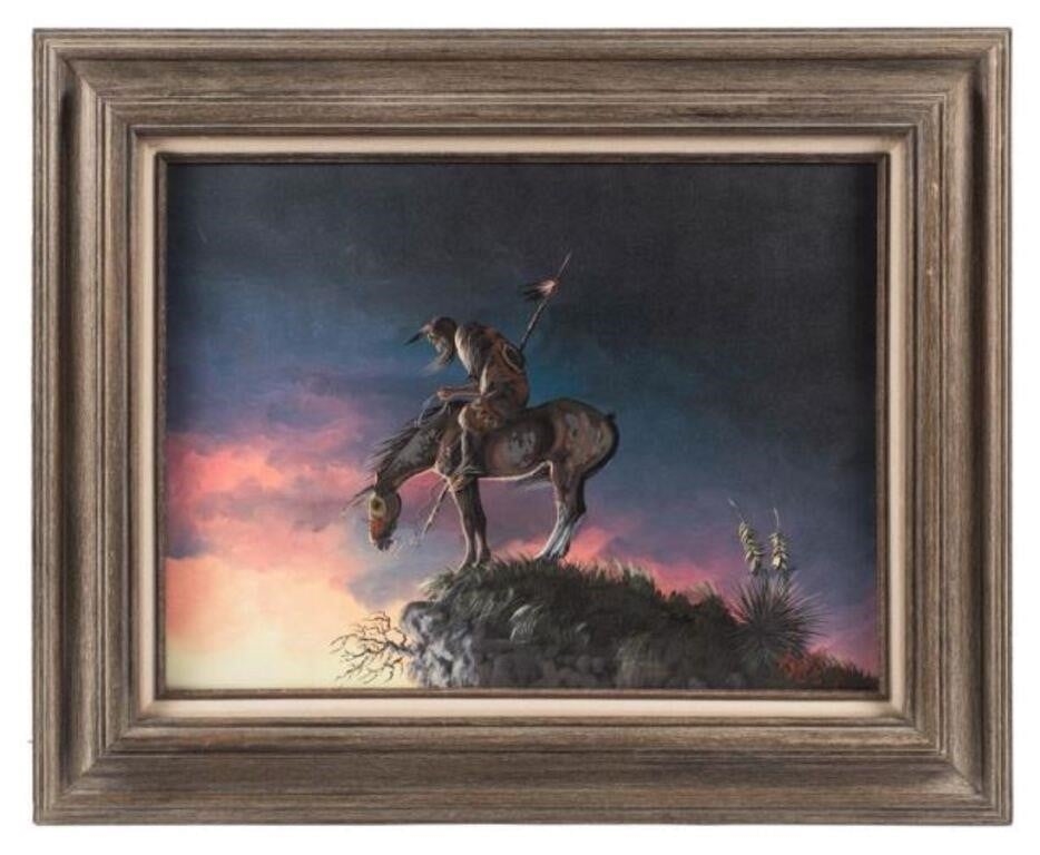 Edward Two Bulls | Oil Painting of Indian Signed Edward Two Bulls ...