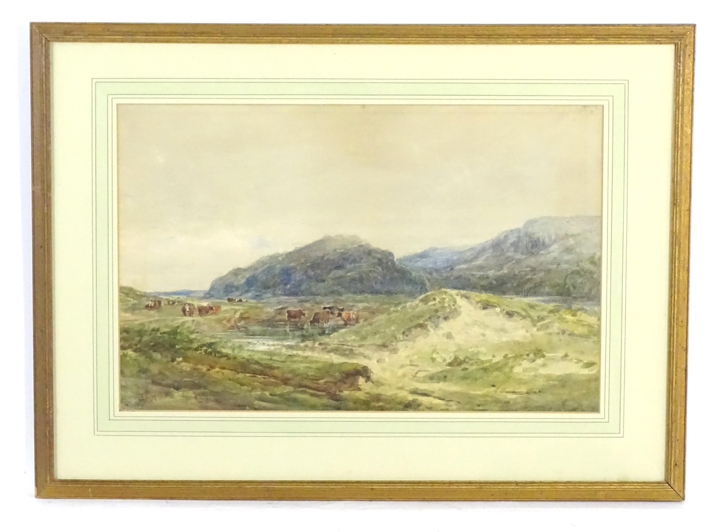 Edmund Morison Wimperis | A mountain landscape with cattle grazing and ...