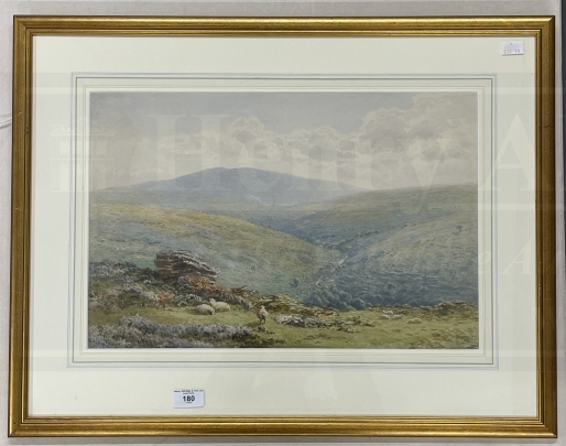 Harry Sutton Palmer | sheep on a moor and a valley beyond (1872 ...