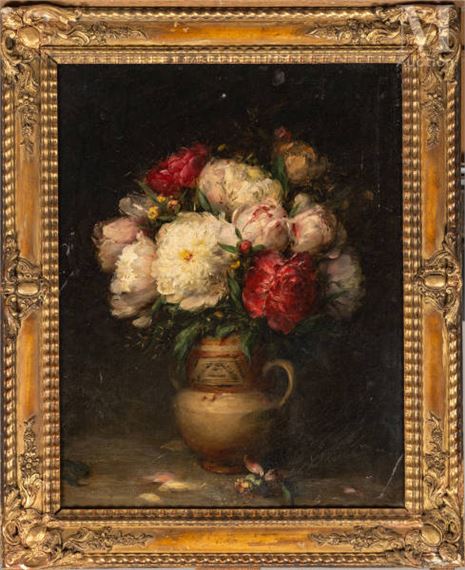 Pierre Outin | Bouquet de pivoines dans un vase | MutualArt