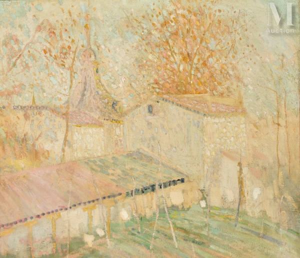 Gregorio Prieto Munoz | Paysage à l'église | MutualArt