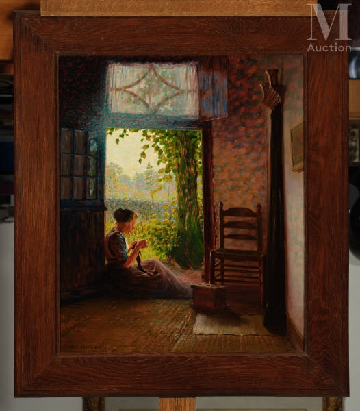 Co Breman | Jeune femme à la couture (1910) | MutualArt