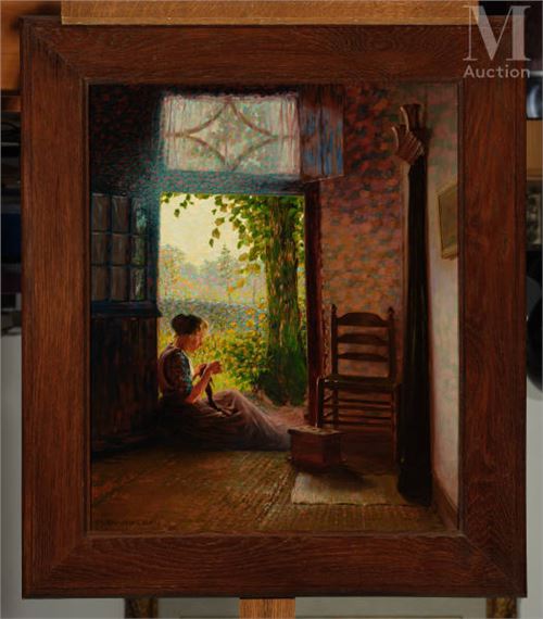 Co Breman | Jeune femme à la couture (1910) | MutualArt