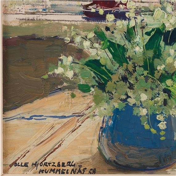 Olle Hjortzberg | Flowers on the window sill | MutualArt