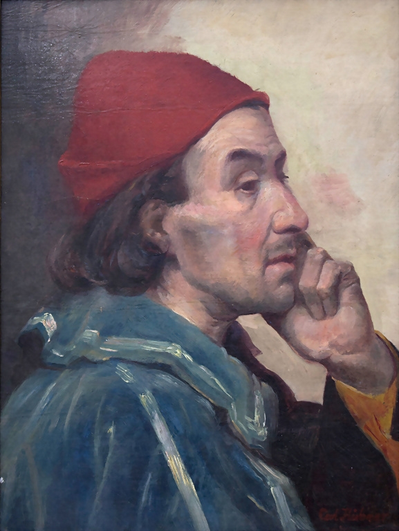 Carl Wilhelm Hübner | Der Denker / The thinker | MutualArt