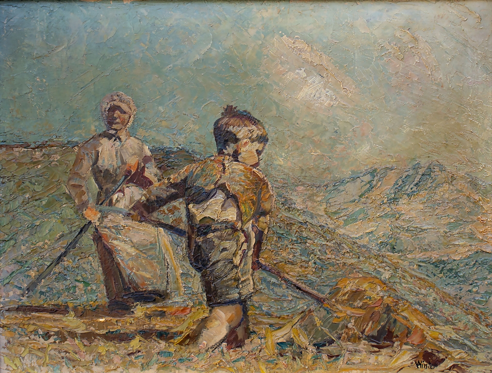 A. Winter | Mutter mit Kind bei Feldarbeit / A mother with her child ...