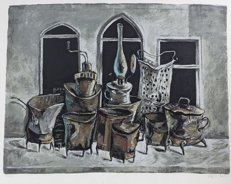 Yosl Bergner | Stillleben mit Öllampe / Stillife with oil lamp (1937 ...
