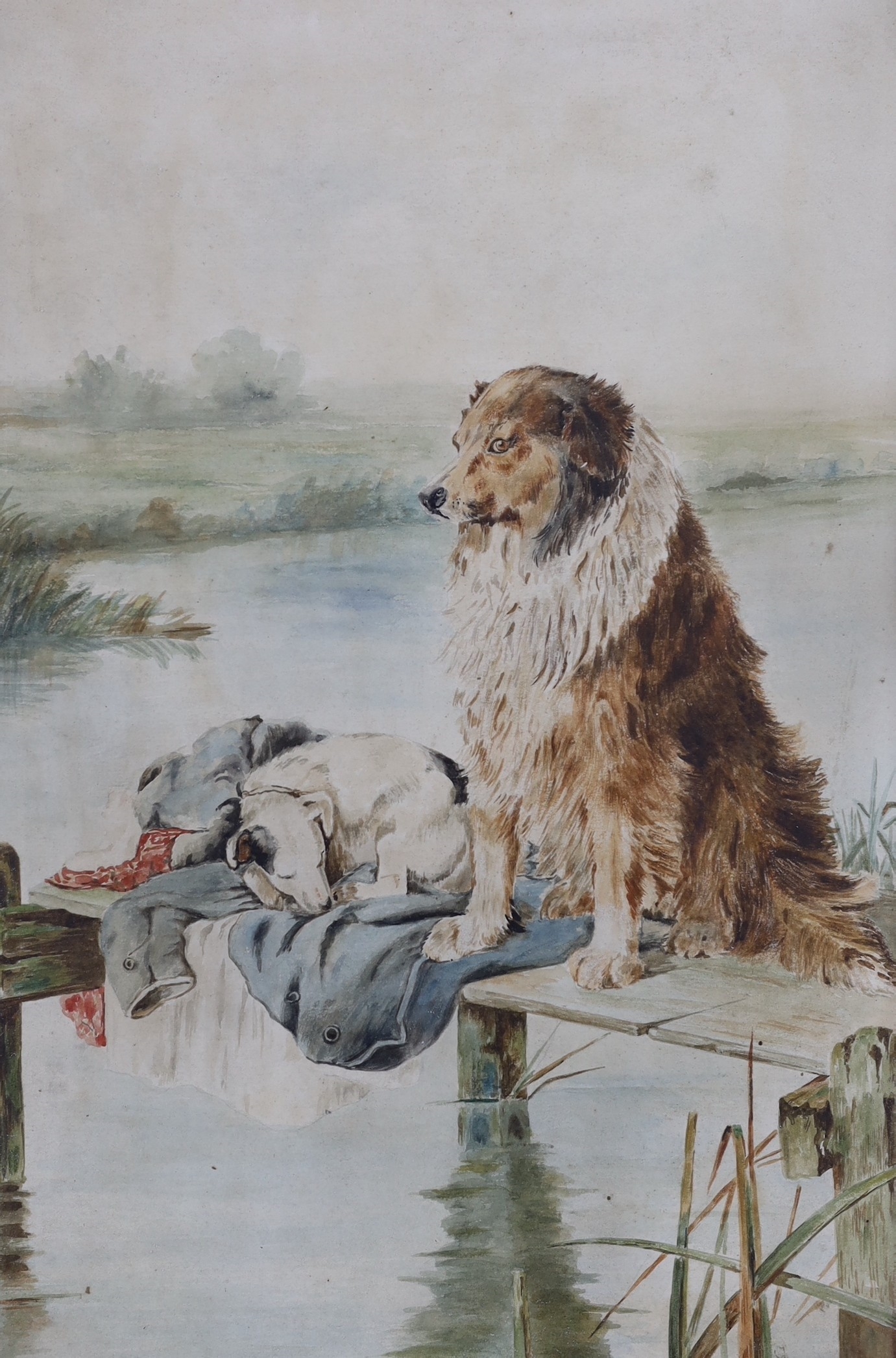 Raymond Sheppard | Dogs upon a jetty | MutualArt