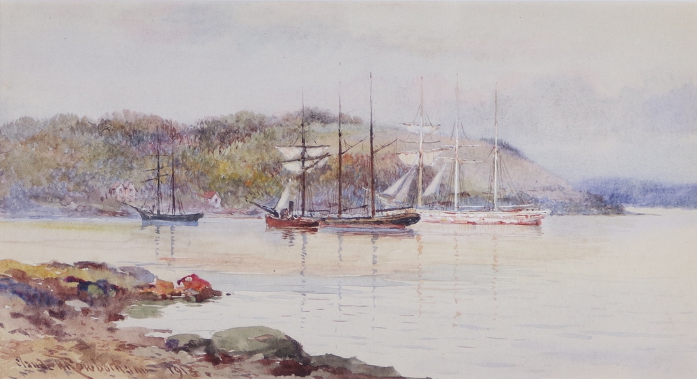 Claude Hamilton Rowbotham | Vessels of Trefusio, Falmouth Harbour (1939 ...