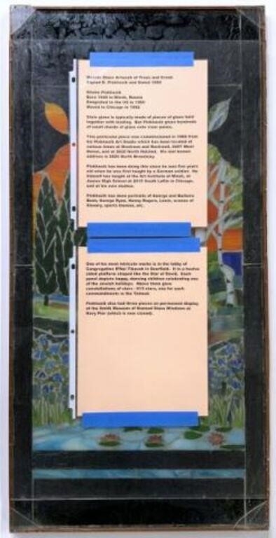 Khaim Pinkhasik | Mosaic Stained Glass Window of Trees and Creek. (1986 ...