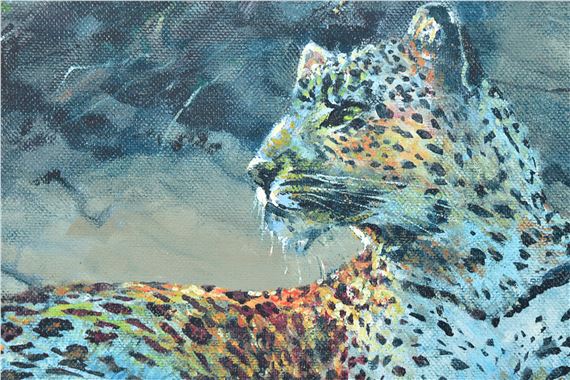 Rolf Harris | LEOPARD RECLINING AT DUSK | MutualArt