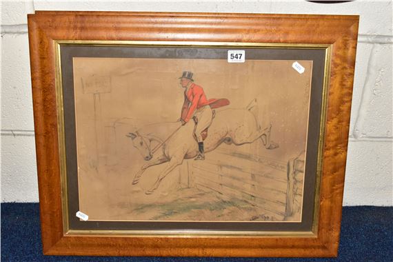 Basil Nightingale | TWO WATERCOLOUR HUNTING THEMED SKETCHES | MutualArt