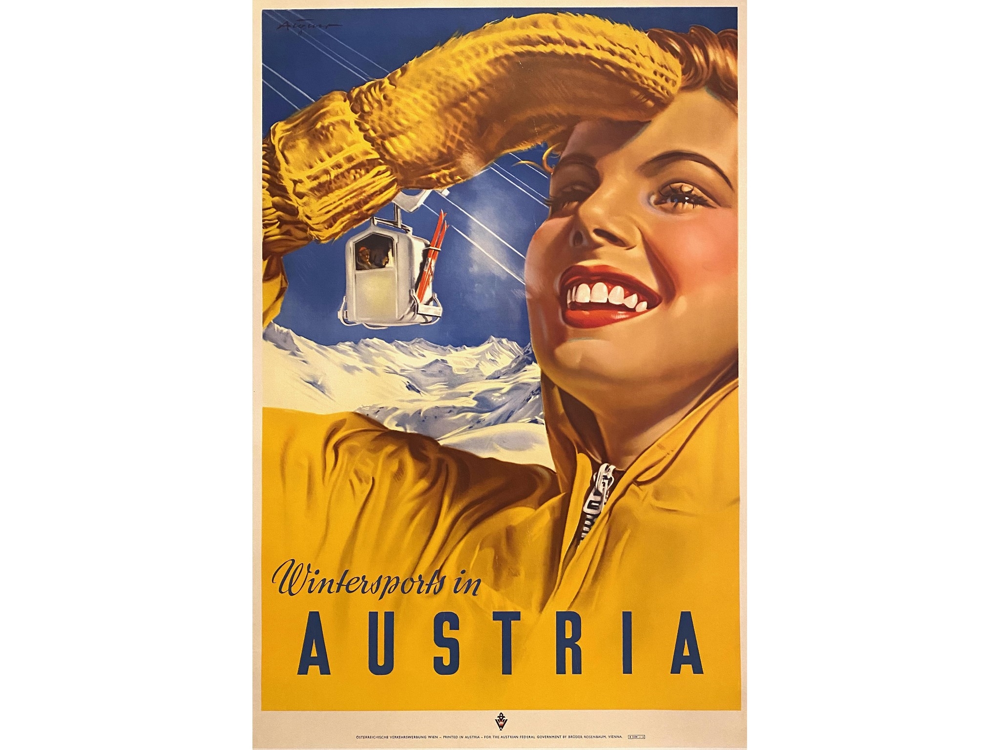 Paul Aigner | Paul Aigner Wintersports in Austria 1950 -102x71cm ...