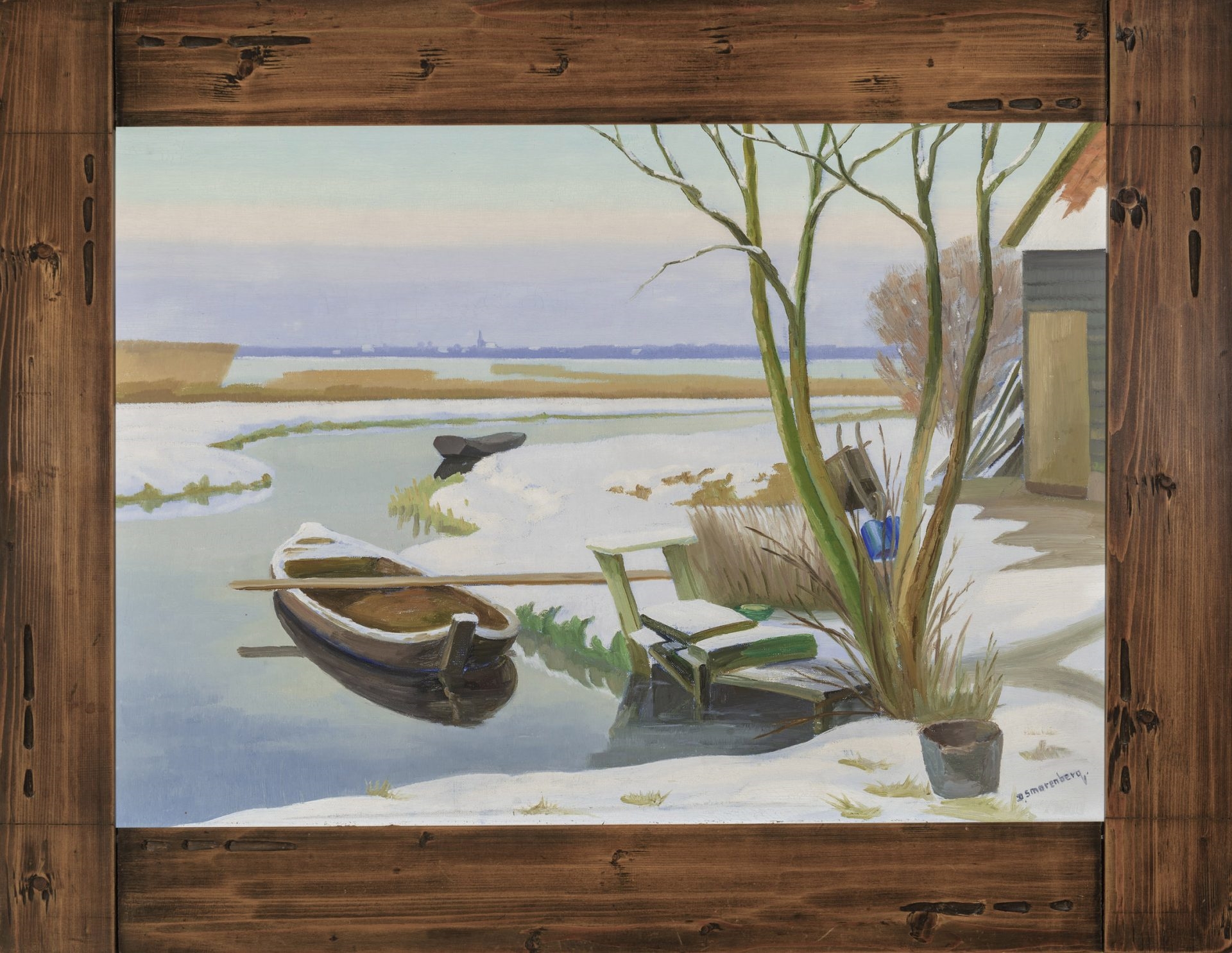 Dirk Smorenberg | Water lilies with Loosdrecht in the distance | MutualArt