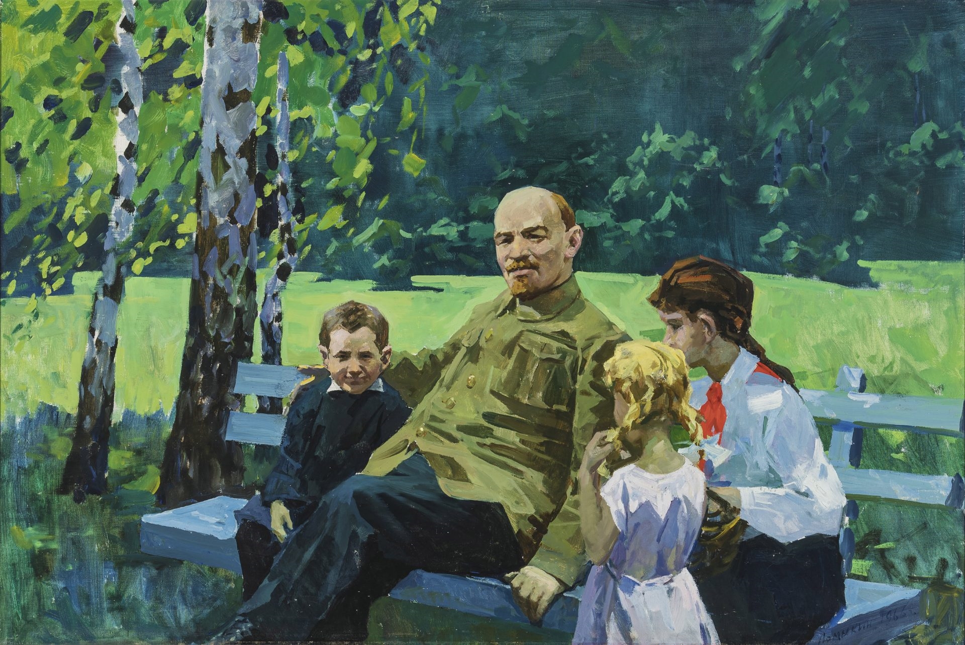 Konstantin Lomykin | Lenin with Children (1966) (1966) | MutualArt