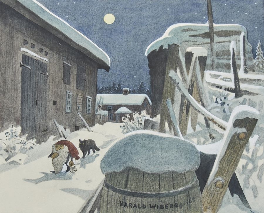 Harald Wiberg | Tomte och katt | MutualArt