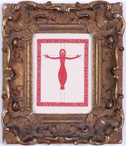 Eric Gill | Red Crucifix, original wood from the original | MutualArt