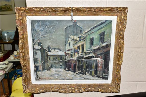 Charles Feola | A PARISIAN STREET SCENE IN WINTER | MutualArt