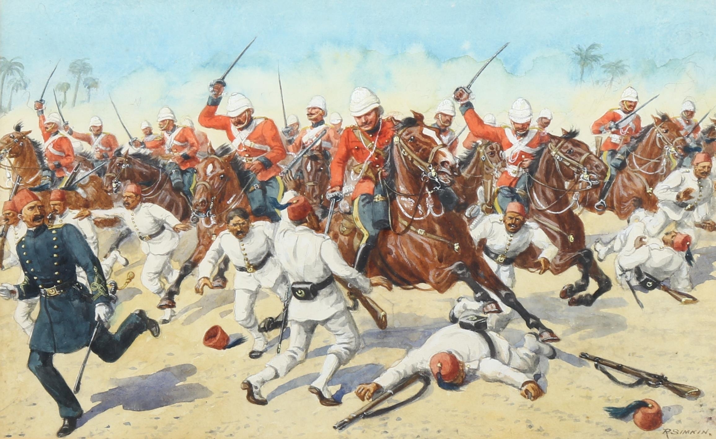 Richard Simkin | The 4th Royal Irish Dragoon Guards, Tel-El-Kebir (1882 ...